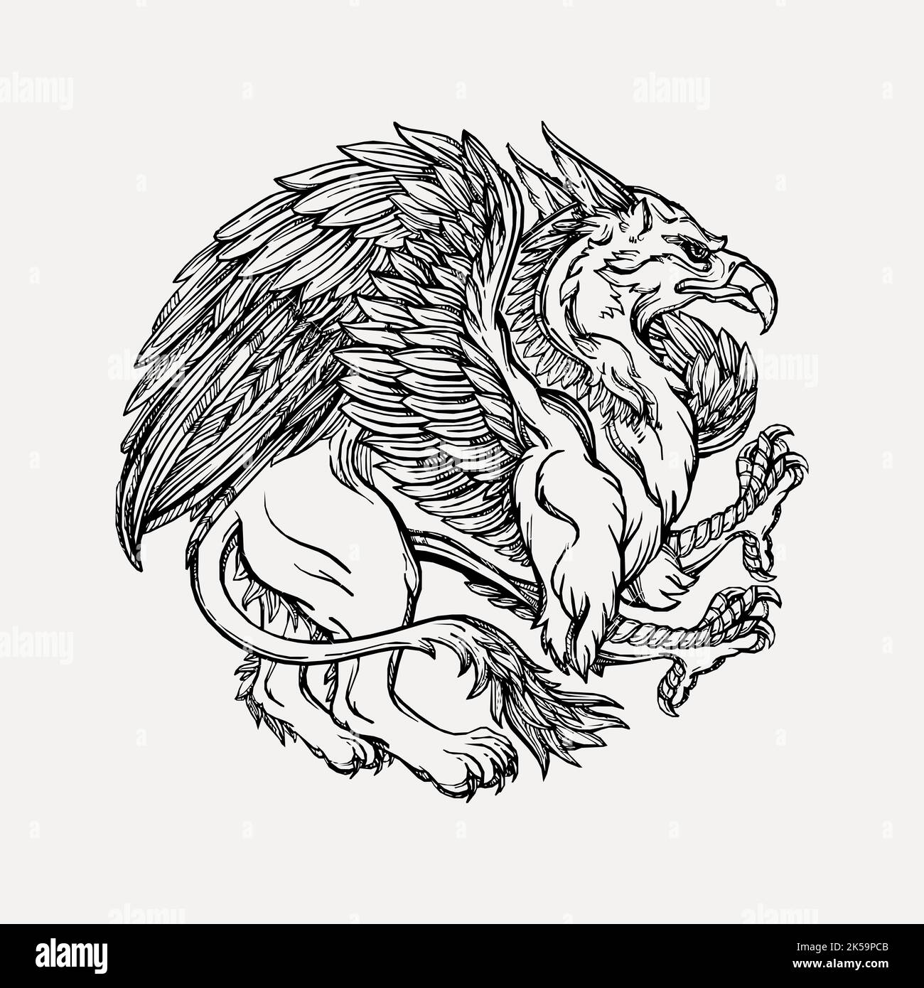 Griffin clipart, drawing illustration vector Stock Vector Image & Art ...