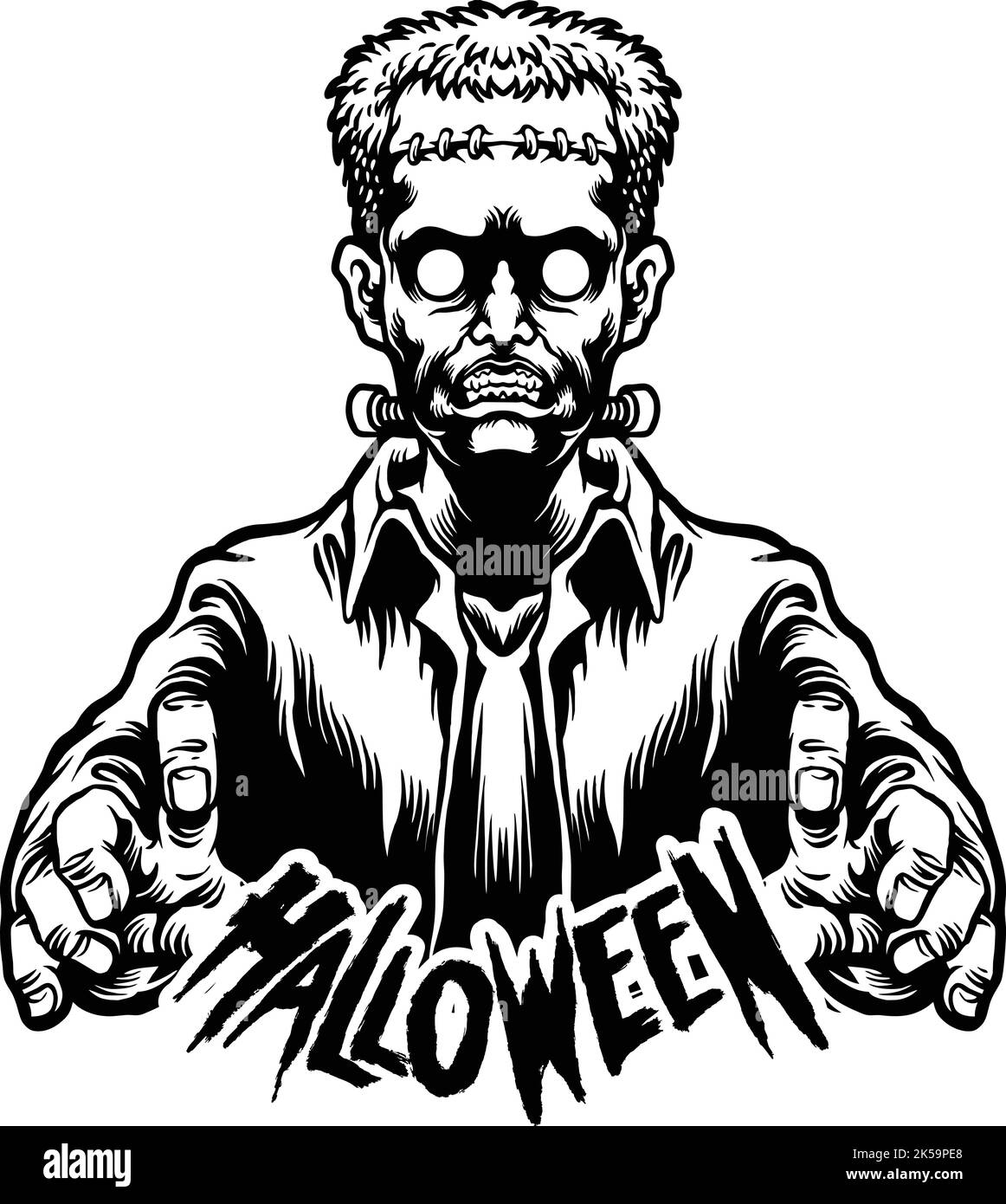 Halloween character frankenstein Vector illustrations for your work ...