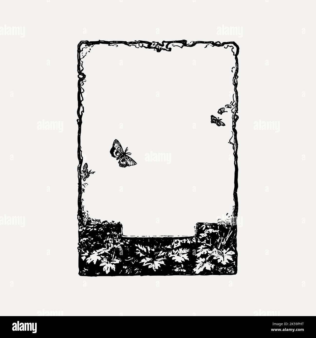 Nature frame clipart, drawing illustration vector Stock Vector Image ...