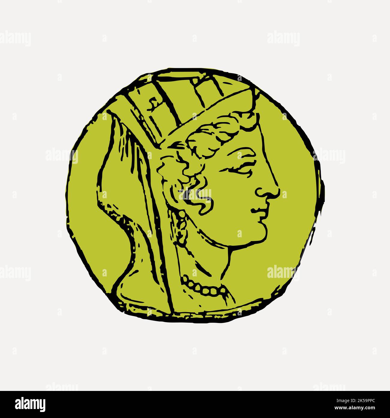 Ancient coin clipart, drawing illustration vector Stock Vector Image ...
