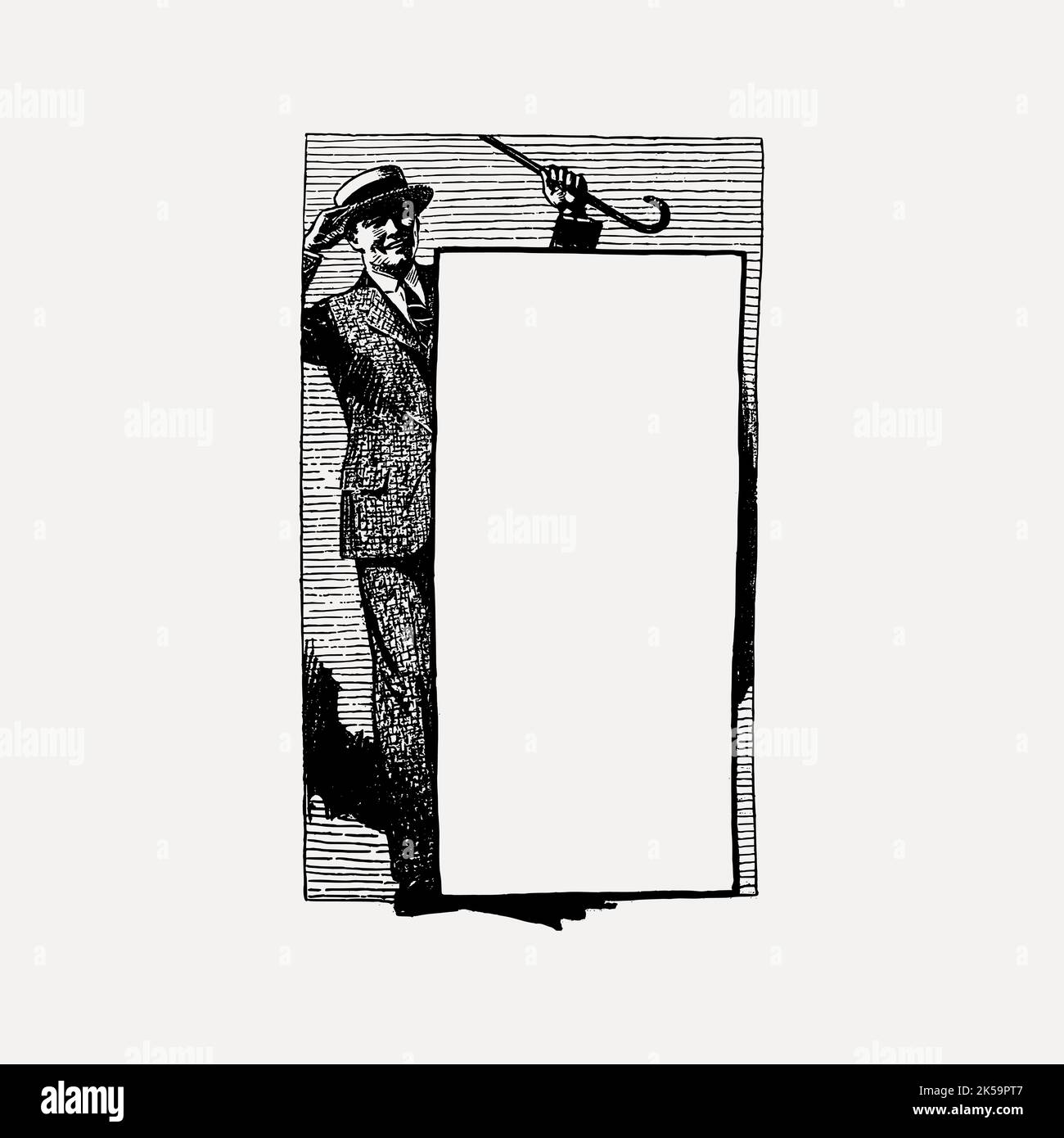 Man in suit frame clipart, drawing illustration vector Stock Vector ...