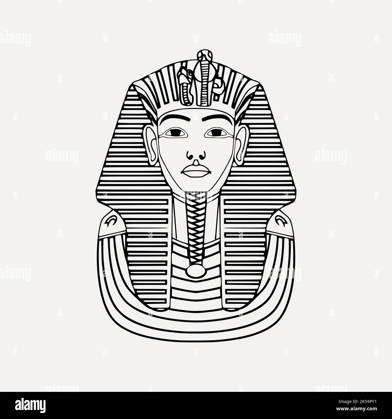 Tutankhamun clipart, drawing illustration vector Stock Vector Image ...