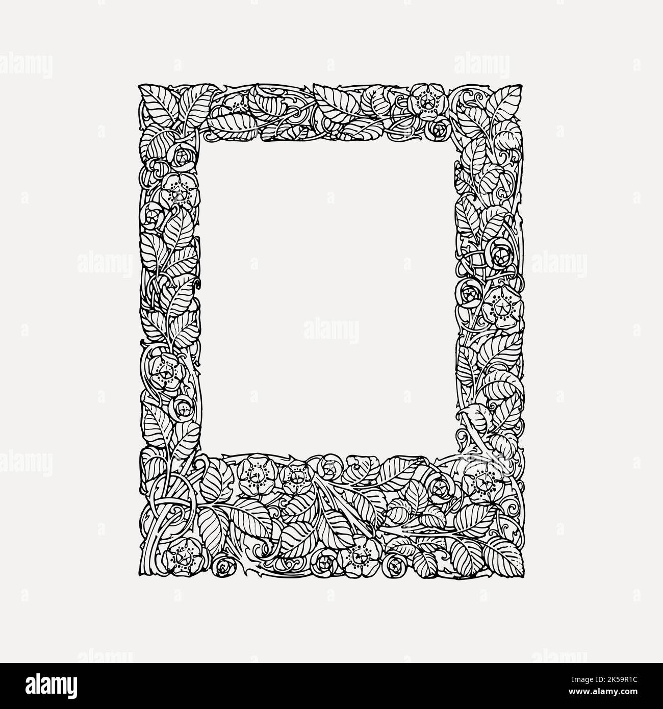 Leaf frame clipart, drawing illustration vector Stock Vector Image ...