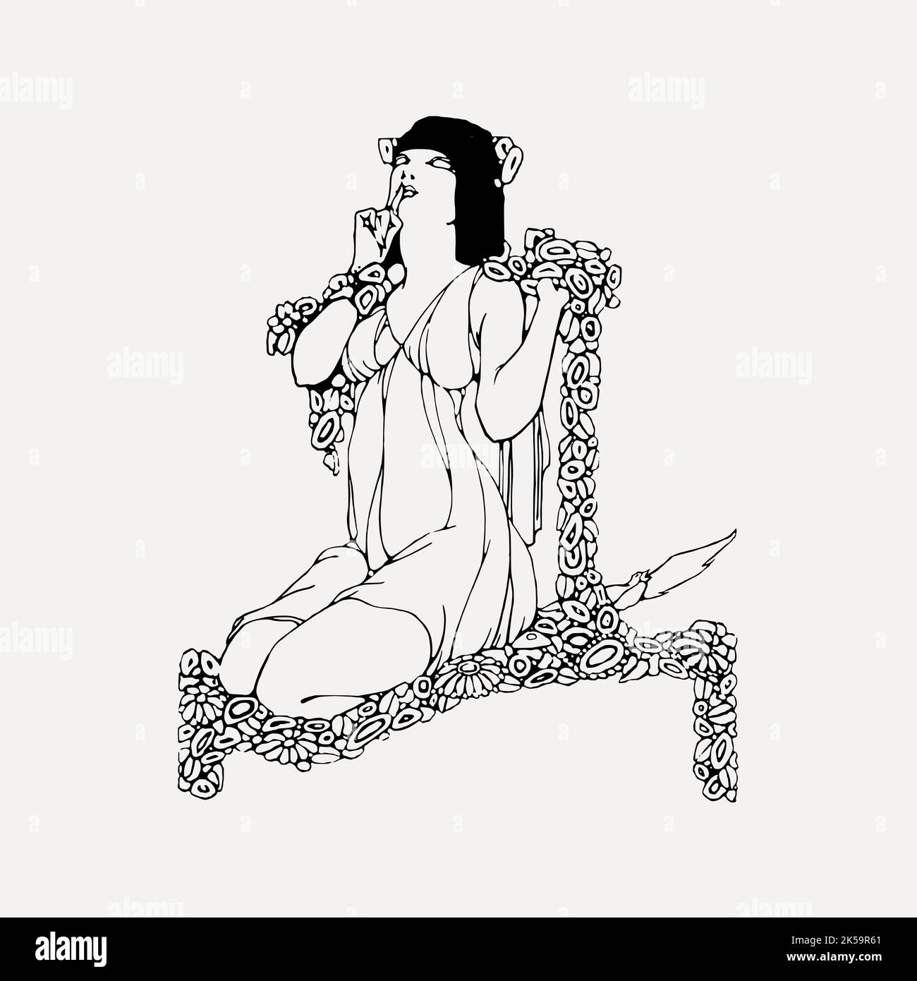 Woman Keep Quiet Clipart Drawing Illustration Vector Stock Vector Image And Art Alamy 