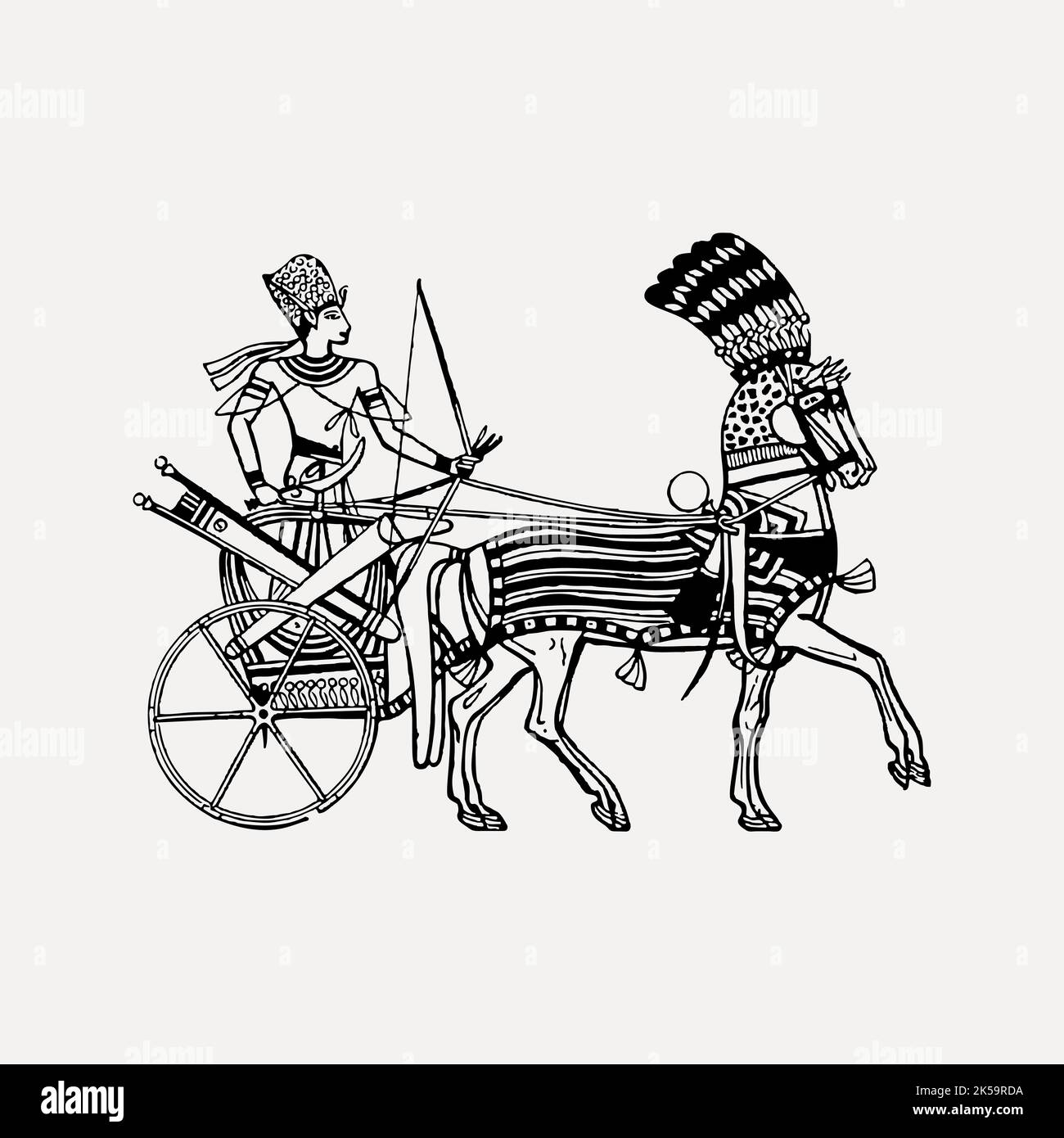 Egyptian chariot clipart, drawing illustration vector Stock Vector ...