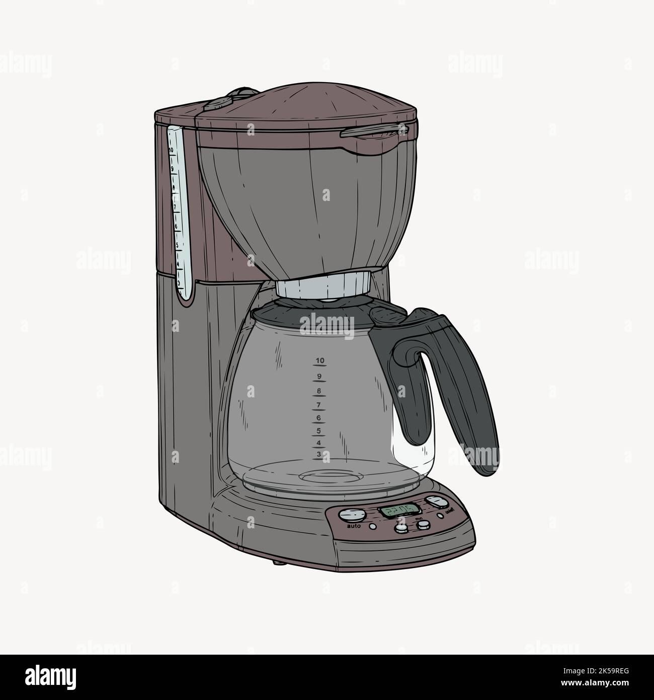 Coffee maker collage element vector Stock Vector Image & Art - Alamy