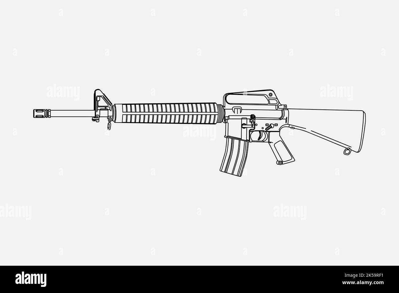 Assault rifle clipart, drawing illustration vector Stock Vector Image ...