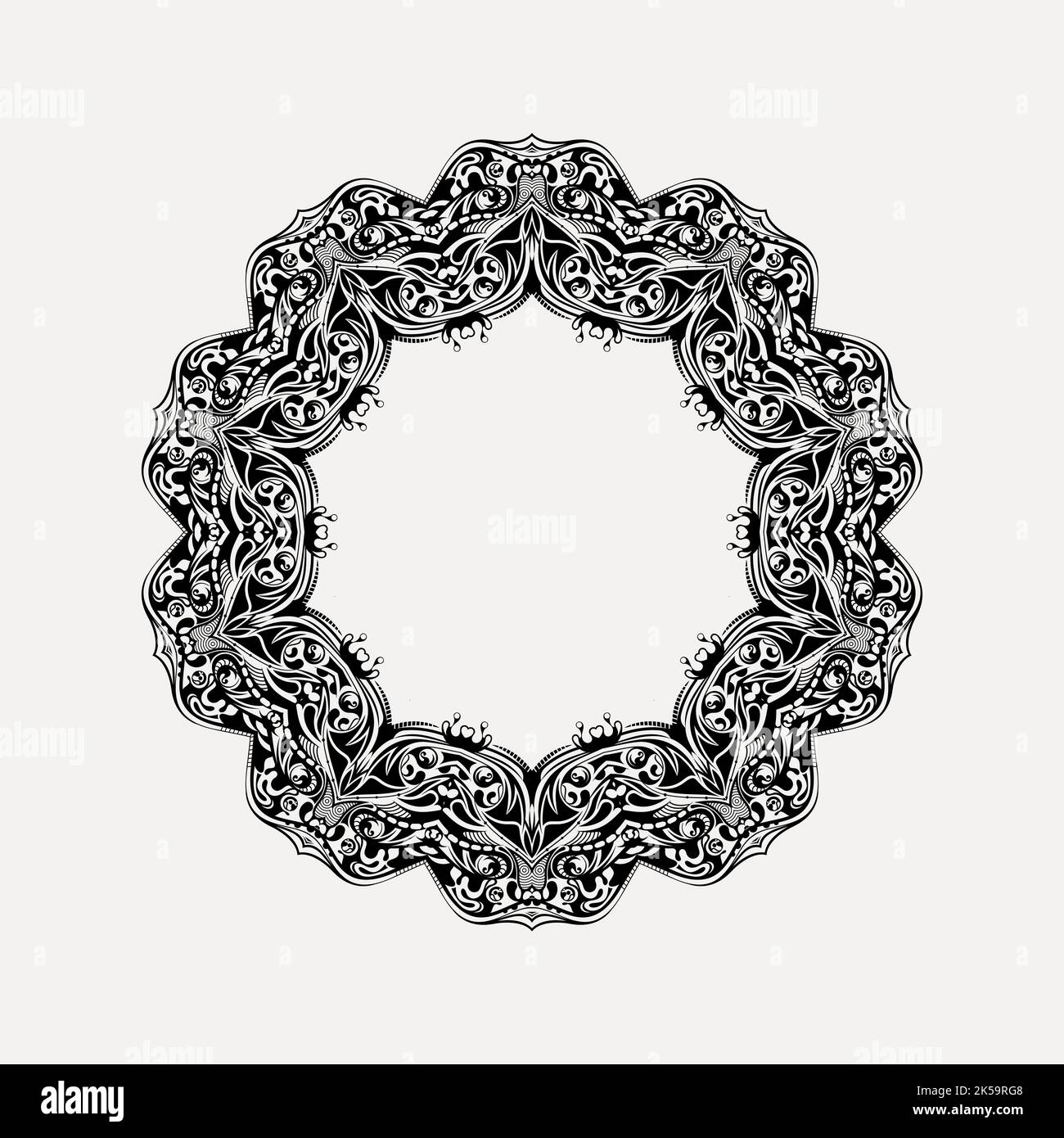 Circle frame clipart, drawing illustration vector Stock Vector Image ...
