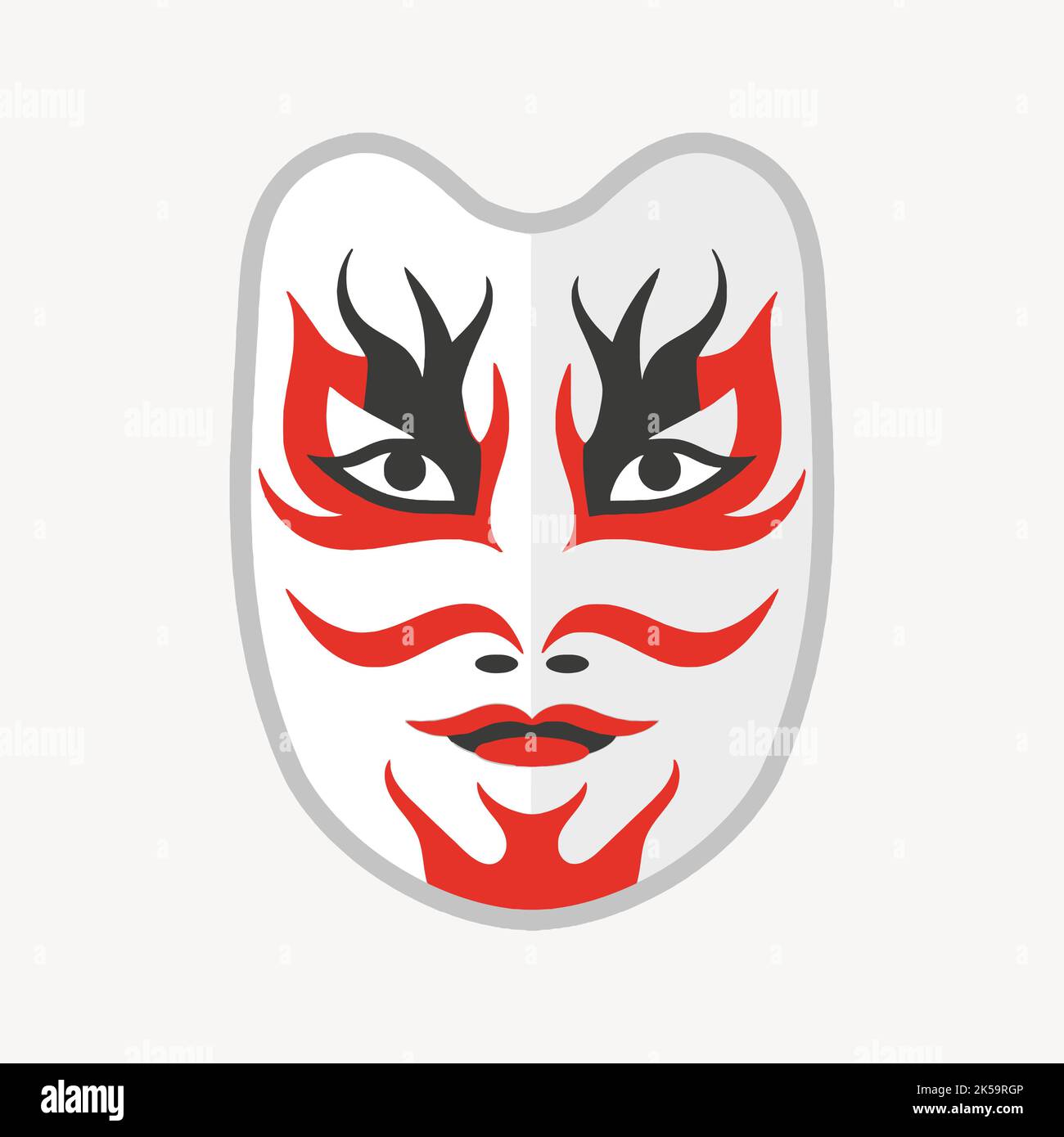 Japanese mask collage element vector Stock Vector Image & Art - Alamy