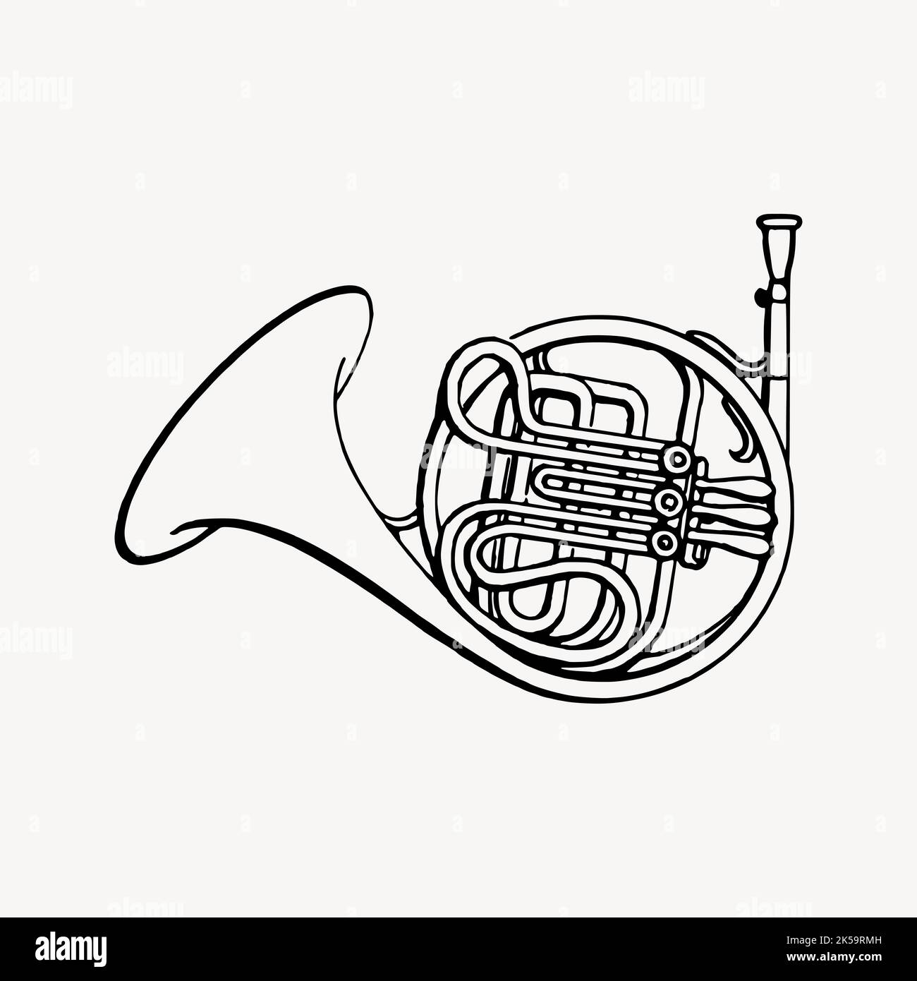 French horn collage element vector Stock Vector Image & Art - Alamy