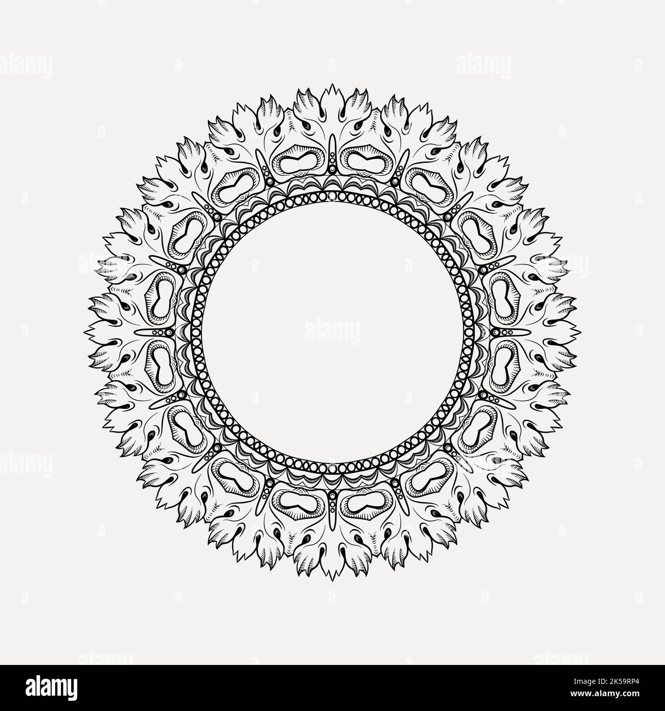 Circle frame clipart, drawing illustration vector Stock Vector Image ...