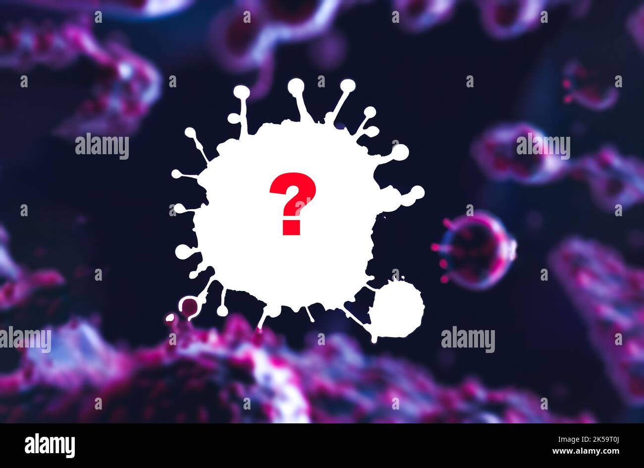 Mysterious virus infection, unknown virus emerging concept, virus white ...