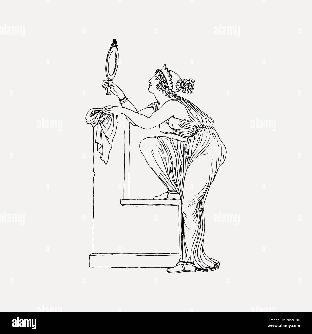 Greek woman clipart, drawing illustration vector Stock Vector Image ...