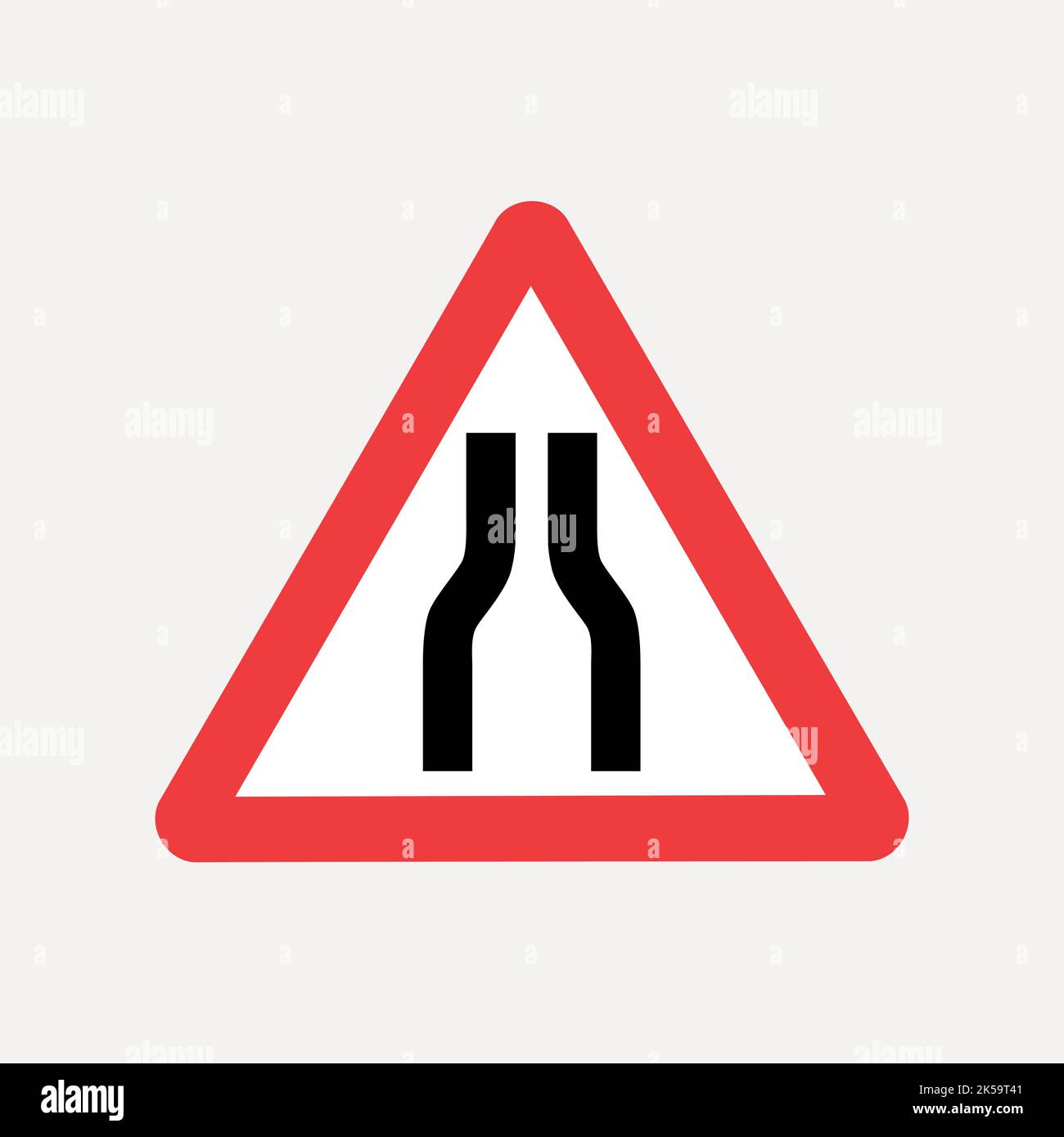 Narrow road sign clipart, illustration vector Stock Vector Image & Art ...