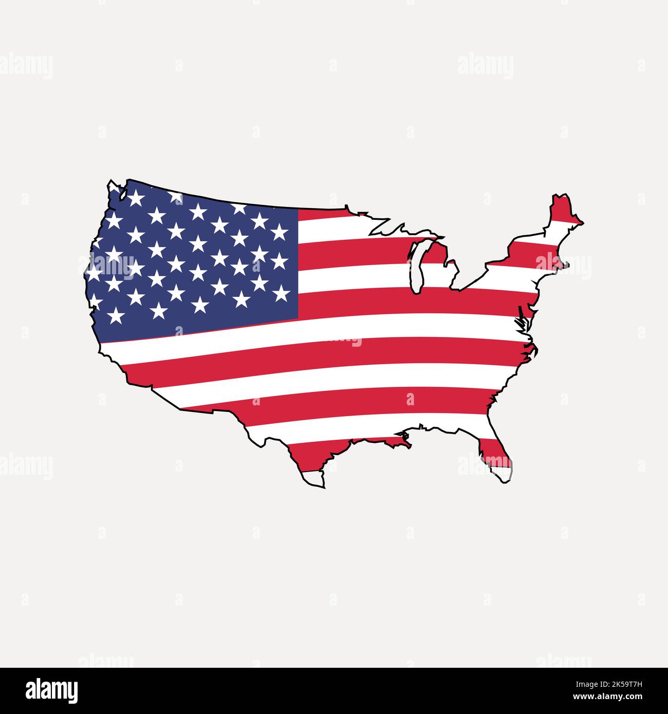 USA flag map clipart, illustration vector Stock Vector Image & Art - Alamy