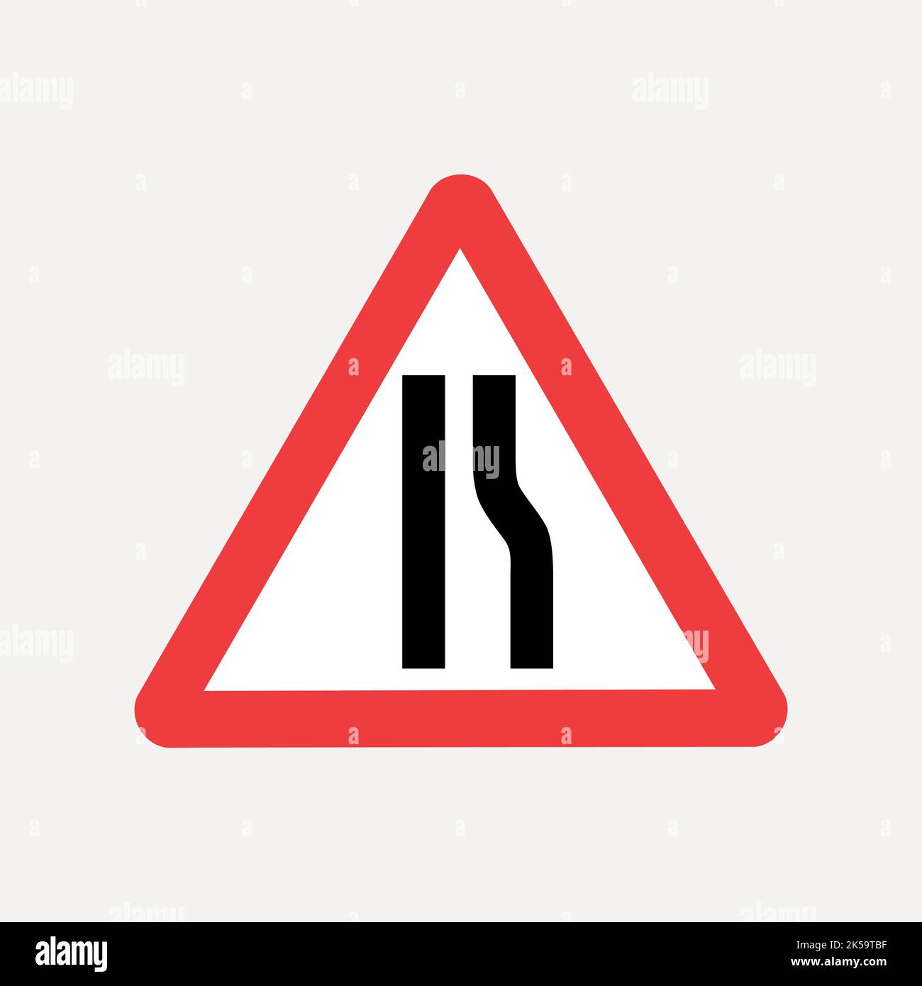 Narrow road sign clipart, illustration vector Stock Vector Image & Art ...