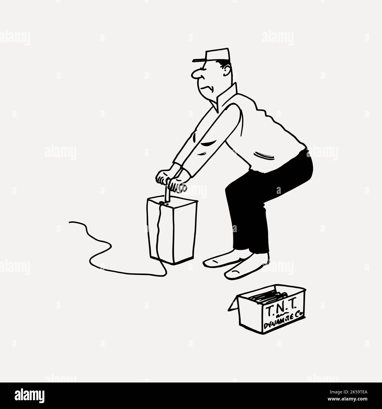 Man setting up dynamite clipart vector Stock Vector Image & Art - Alamy