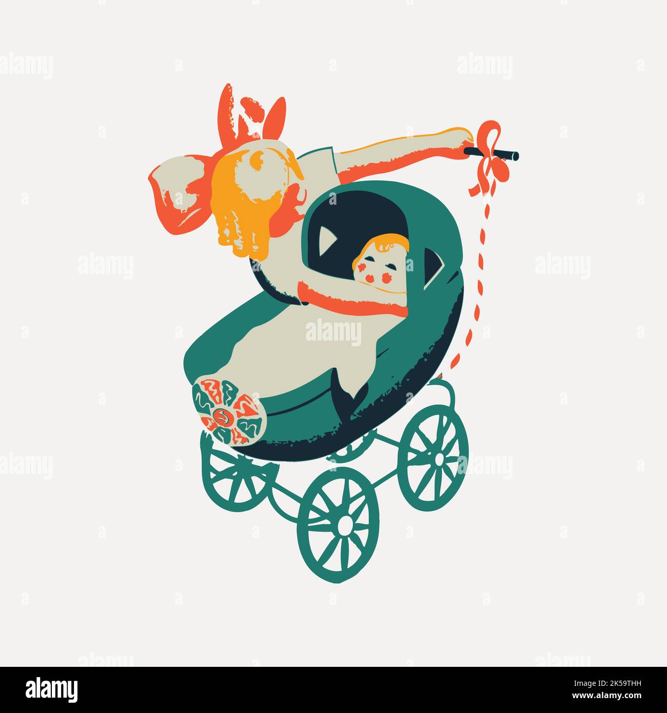 Baby in trolley clipart vector Stock Vector Image & Art - Alamy