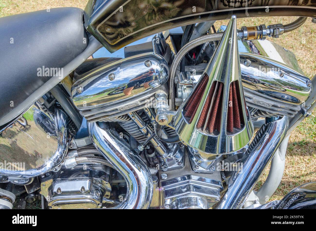 Custom Harley davidson chopper at Tweed Heads Rodz and Rockabilly ...