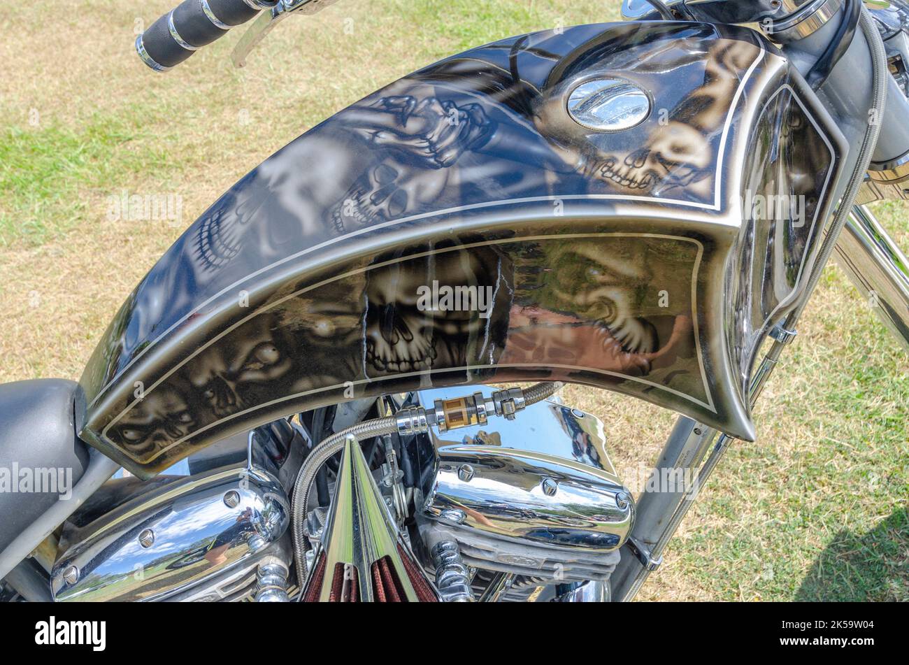 Custom Harley davidson chopper at Tweed Heads Rodz and Rockabilly ...