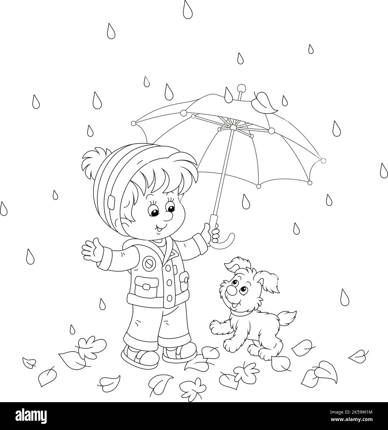 Dog wet from rain Cut Out Stock Images & Pictures - Alamy