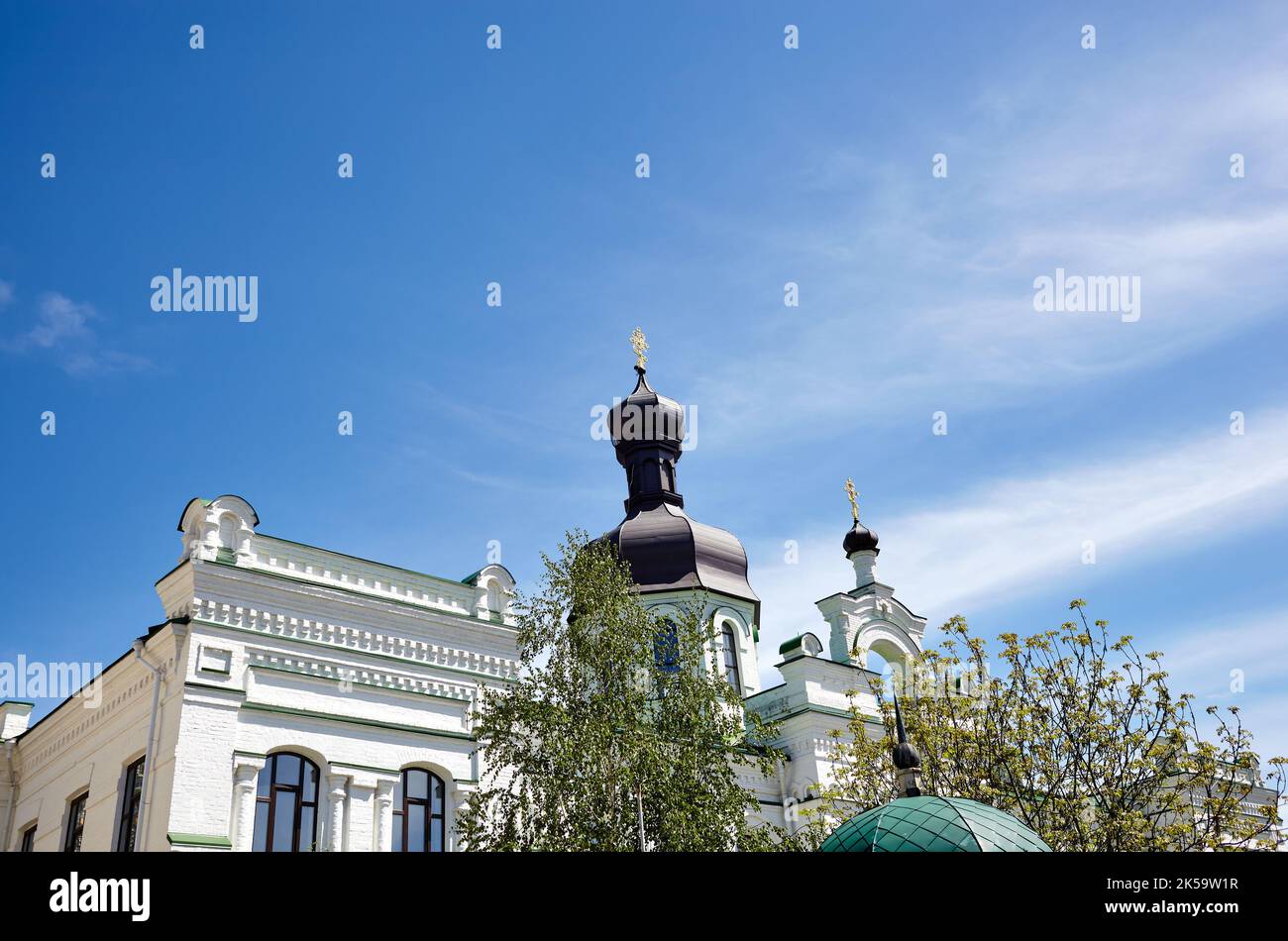 Kiev, Ukraine. Church building architecture, Pechersk Lavra monastery ...