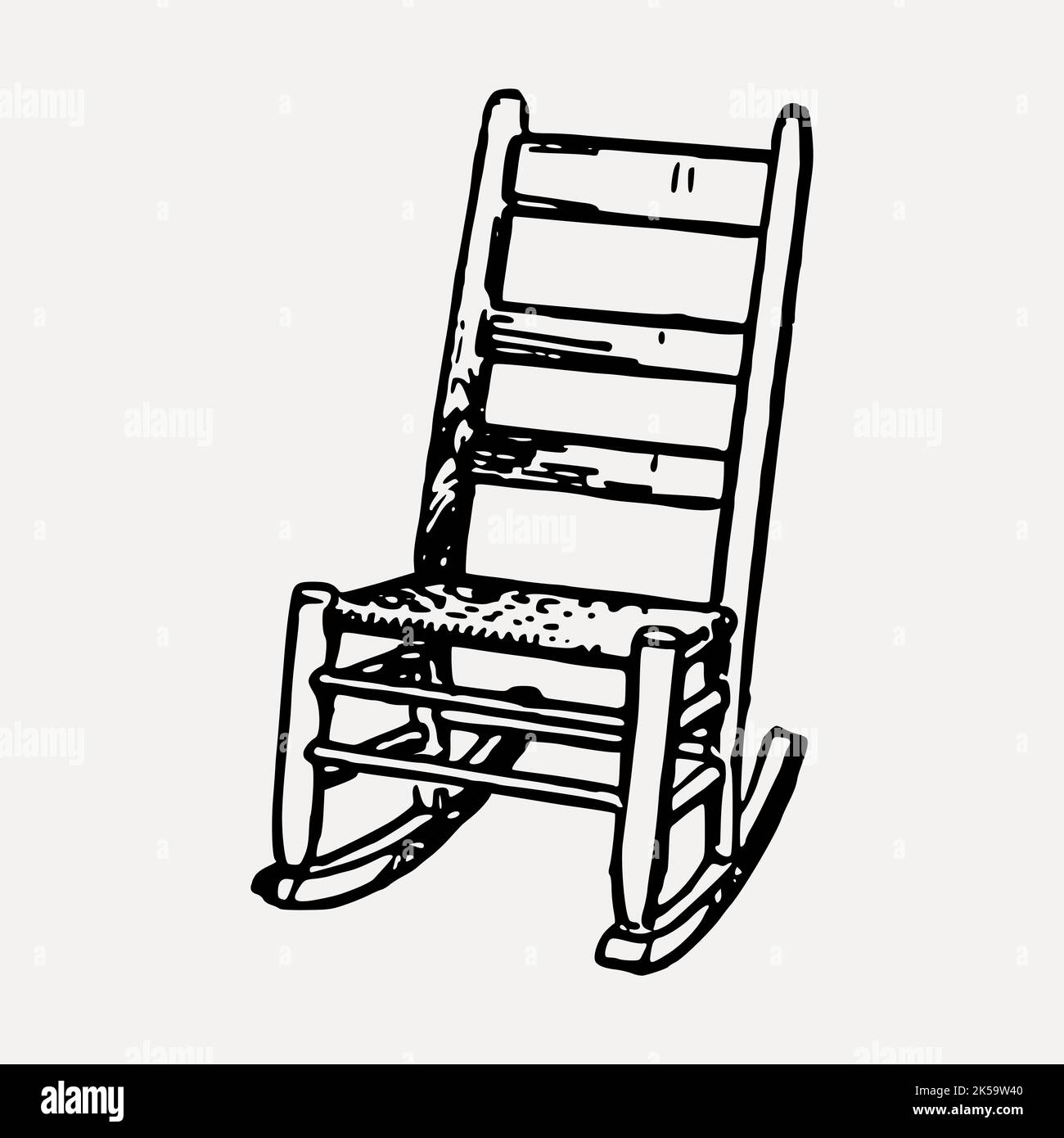 Rocking chair clipart, vintage hand drawn vector Stock Vector Image ...