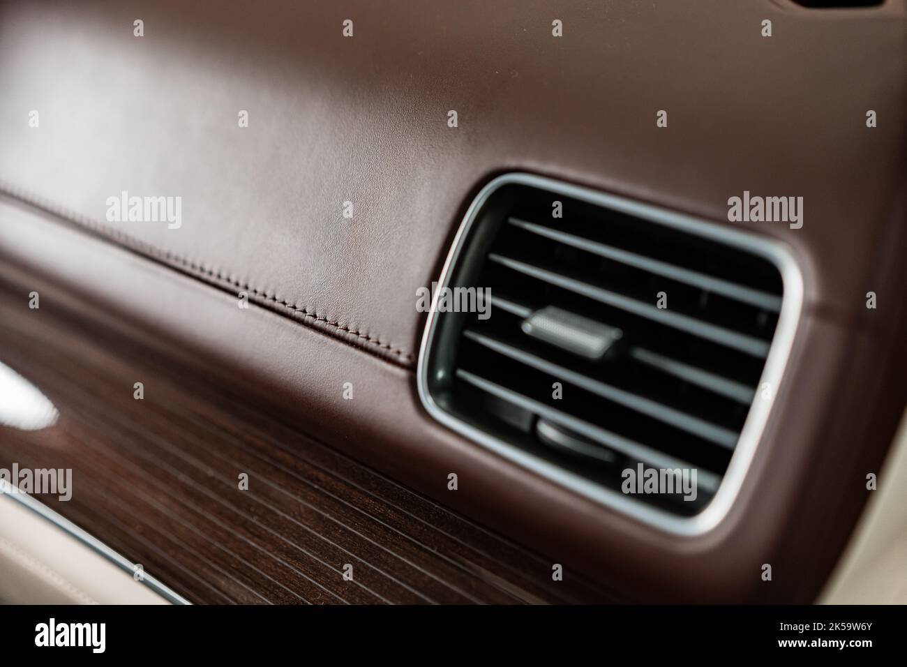 Cleaned interior of modern luxury car close up Stock Photo - Alamy