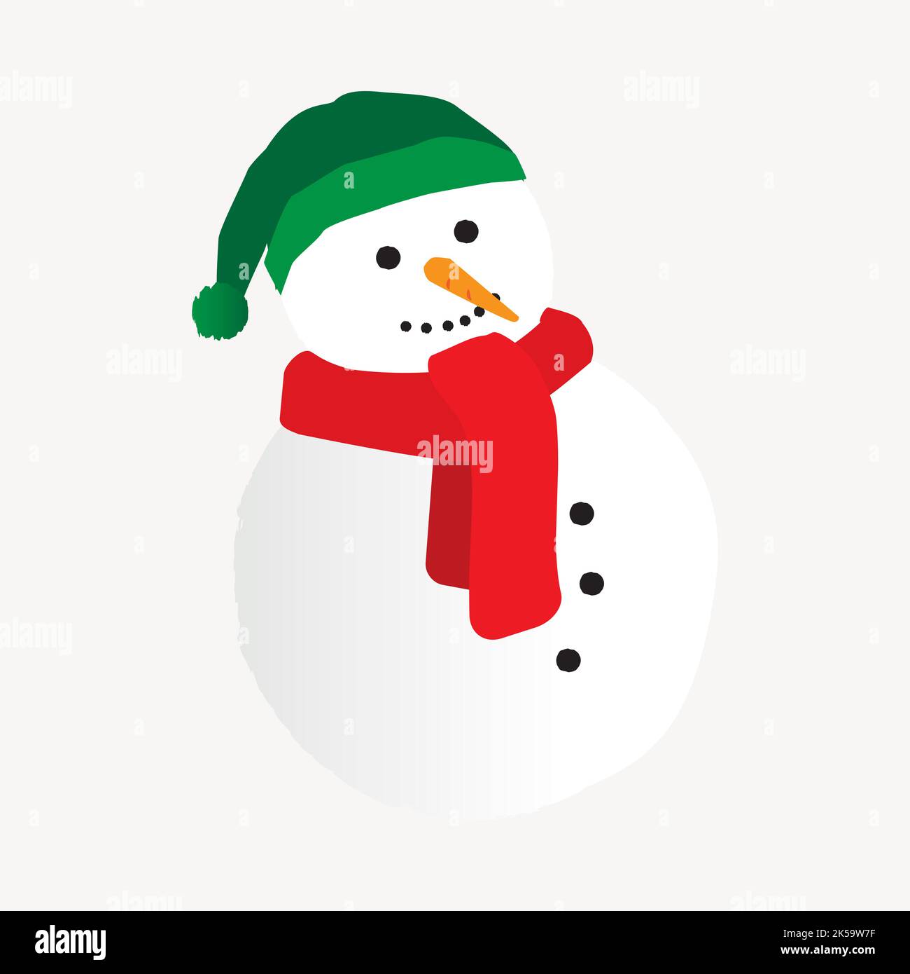 Snowman clipart, Christmas illustration vector Stock Vector Image & Art ...