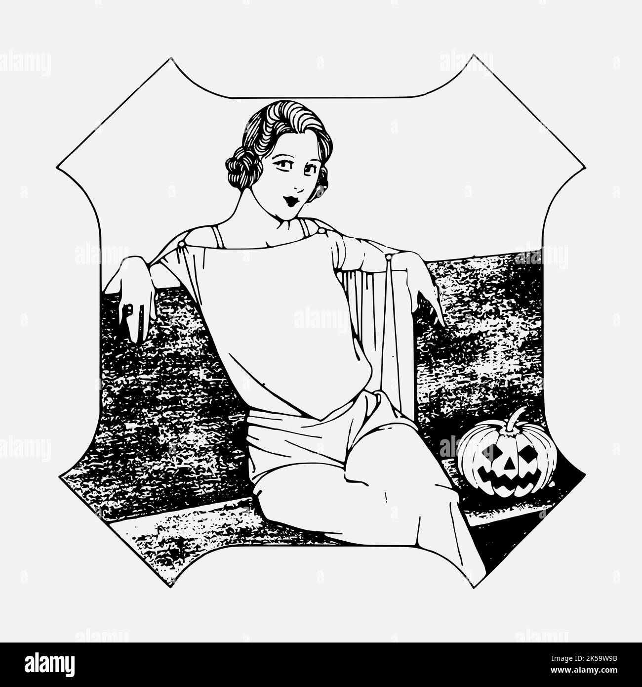 Vintage Black And White Halloween Clip Art