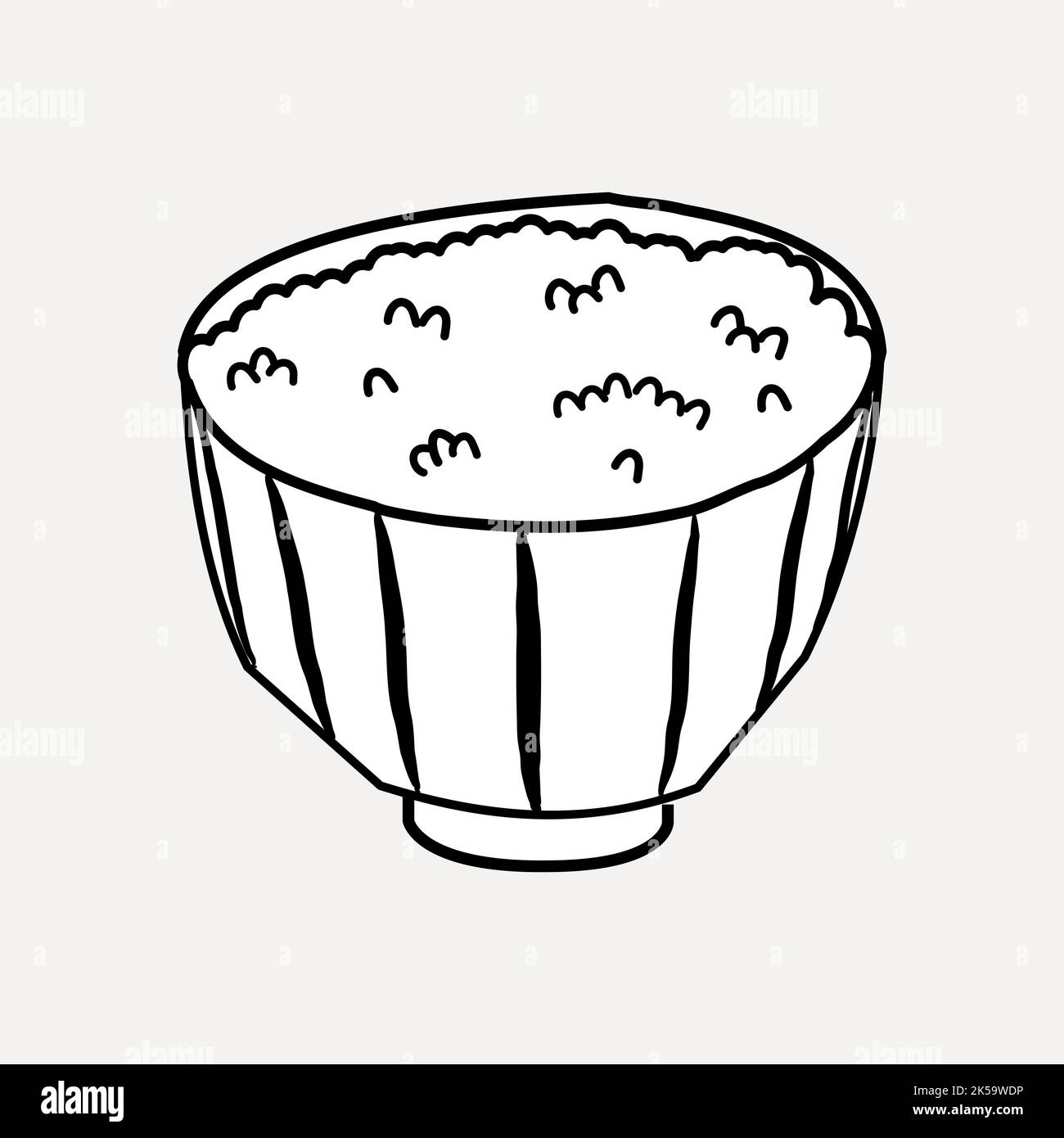 Rice bowl clipart, Japanese food illustration vector Stock Vector Image ...