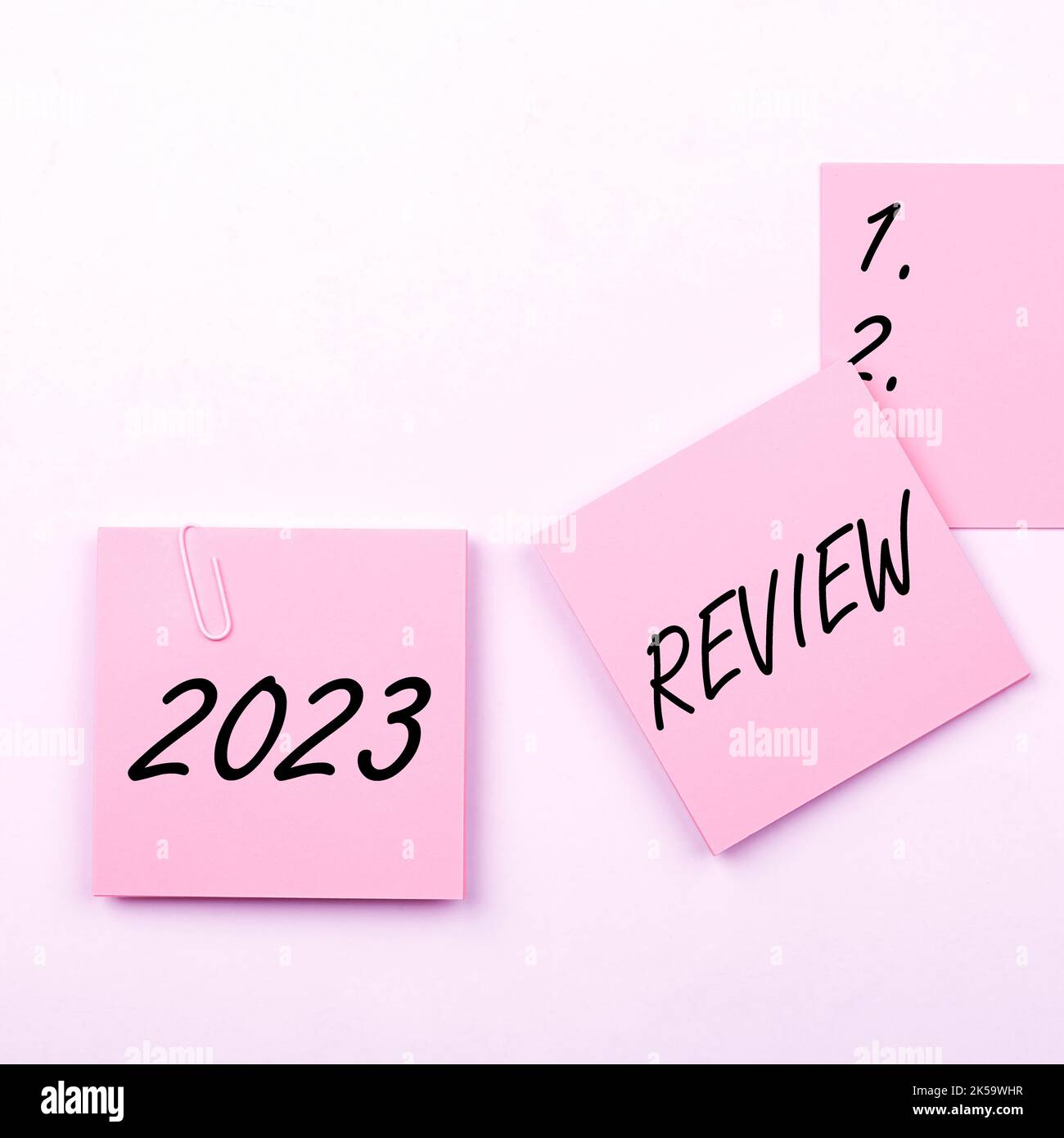 Hand writing sign 2023 Review, Business concept seeing important events ...