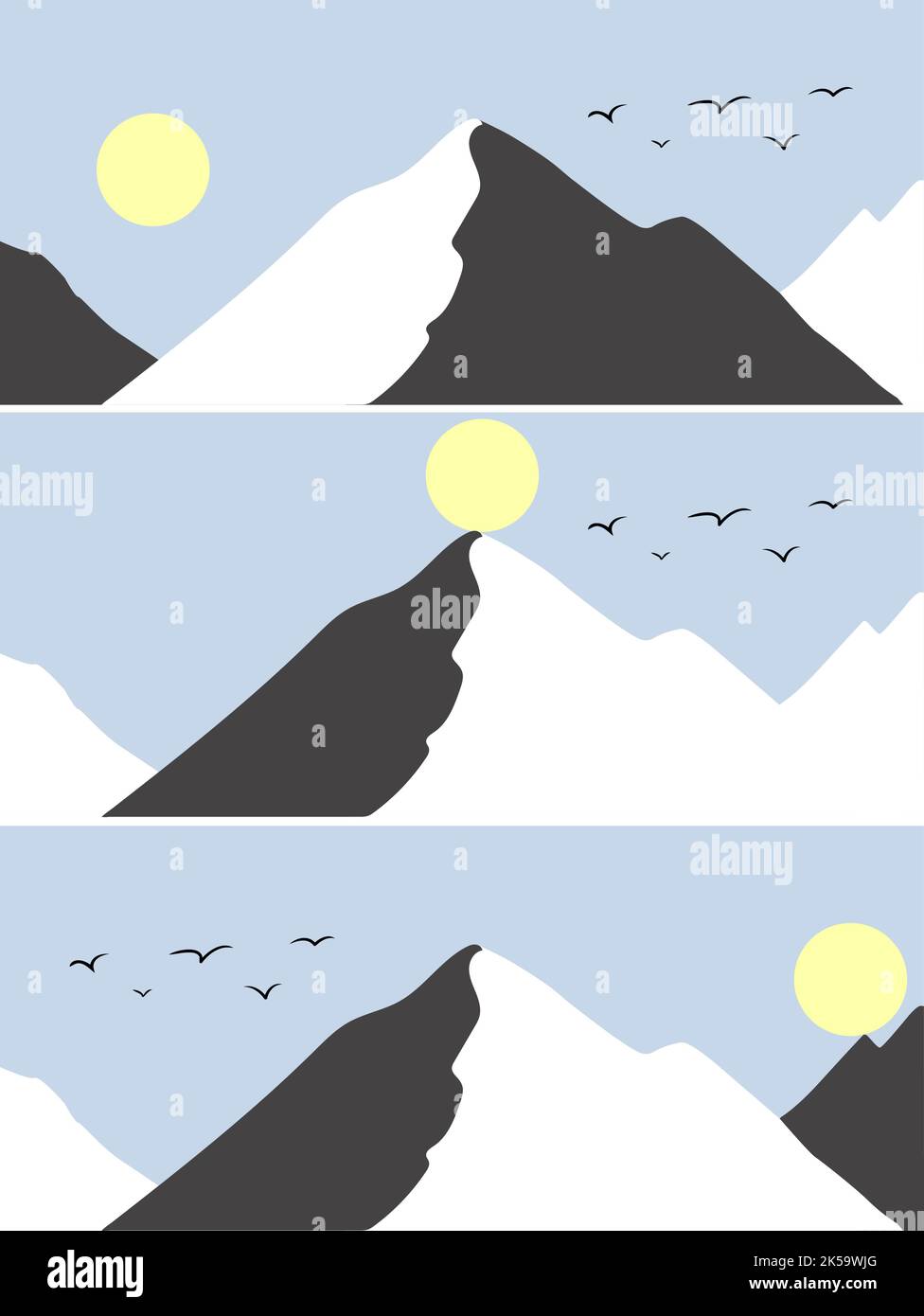 landscape in the morning, mid-day, and afternoon Stock Vector Image ...