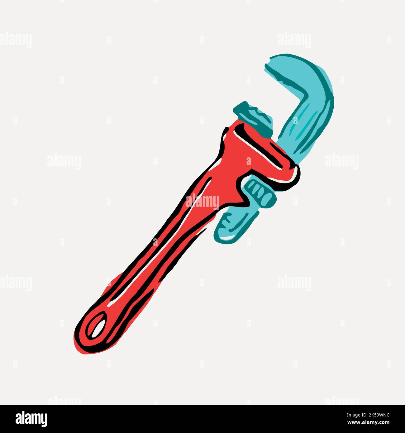 Pipe wrench clipart, illustration vector Stock Vector Image & Art - Alamy