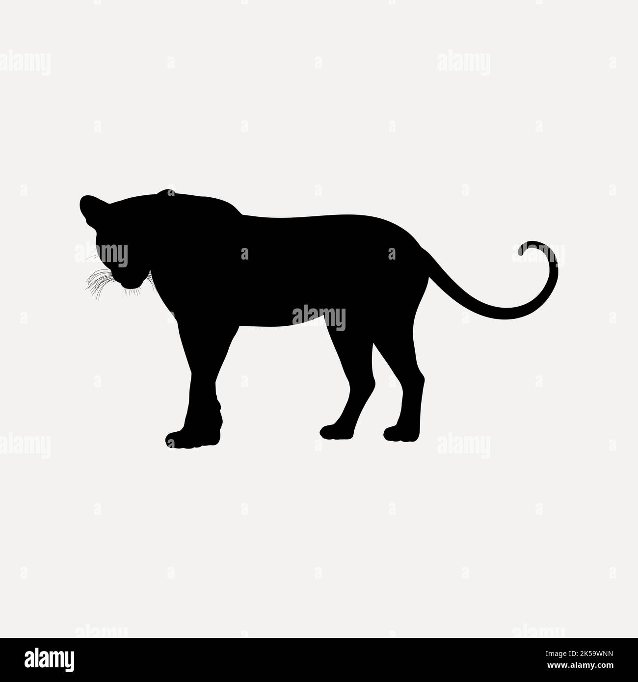 Tiger silhouette clipart, animal illustration vector Stock Vector Image ...