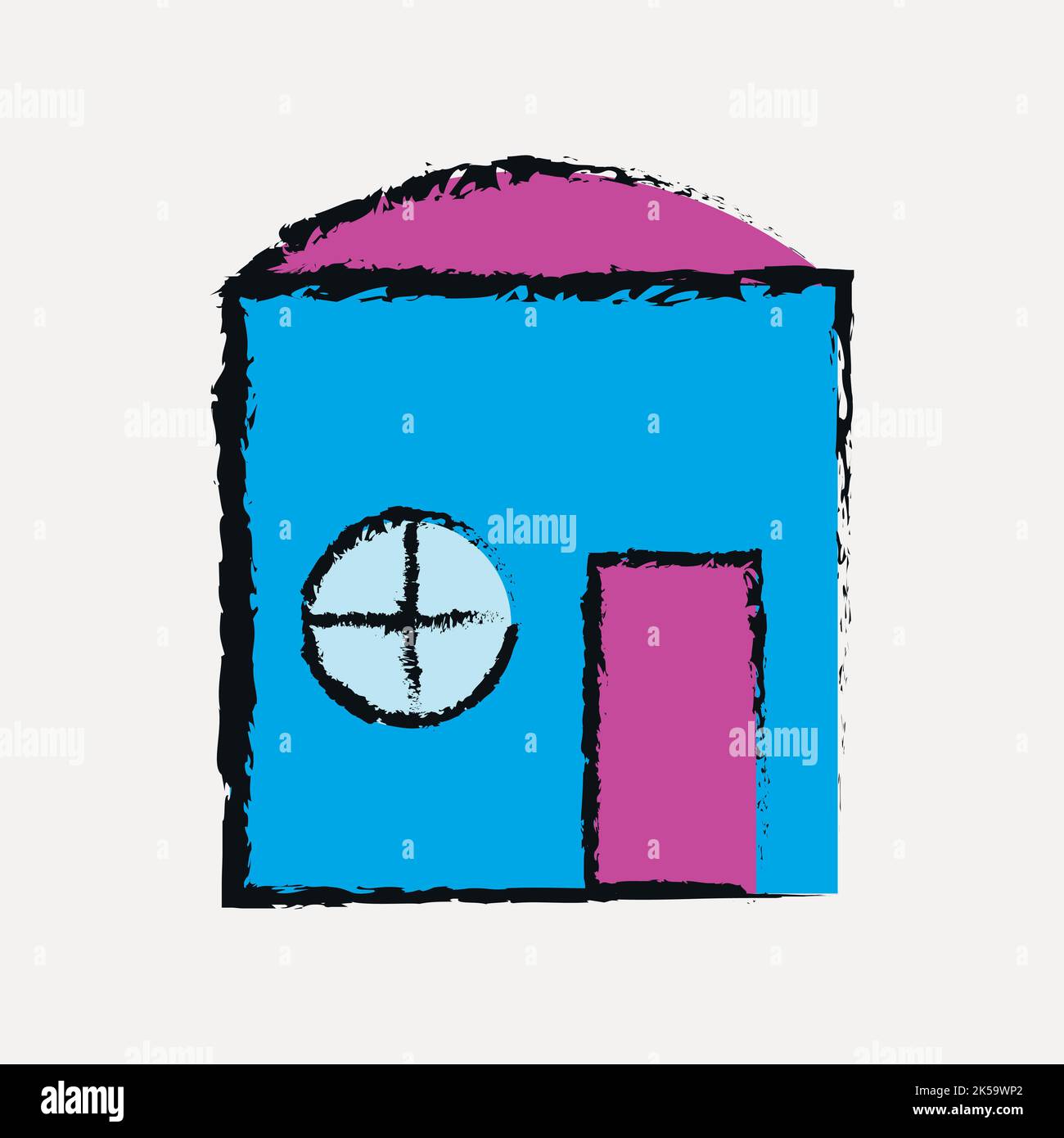 House crayon drawing vector Stock Vector Image & Art - Alamy