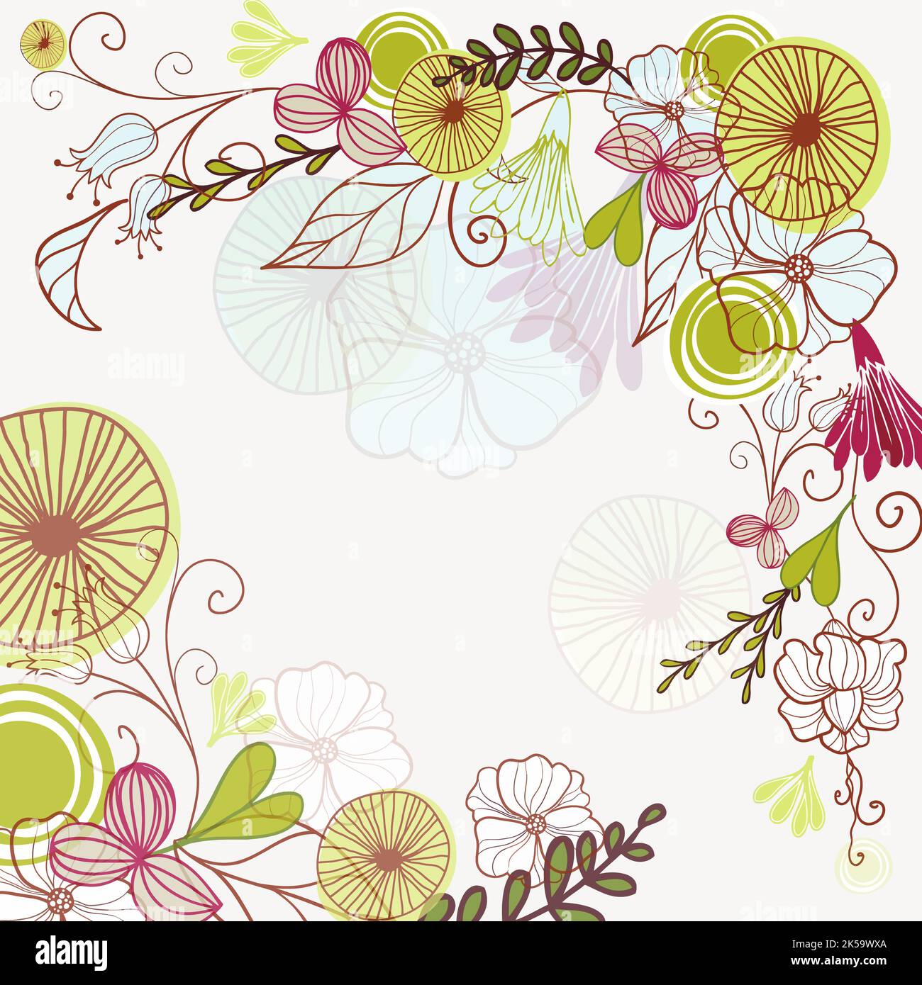 Flower frame clipart, Spring illustration vector Stock Vector Image ...