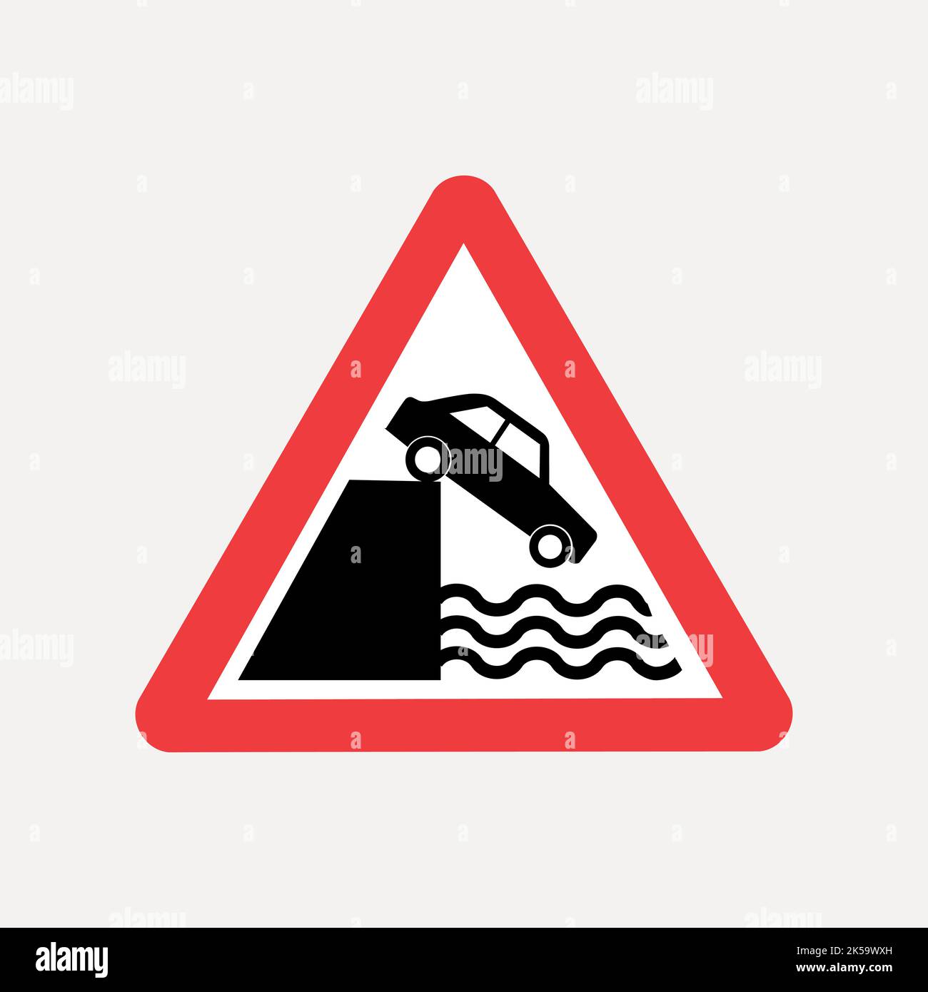 Cliff warning sign clipart, traffic illustration vector Stock Vector ...