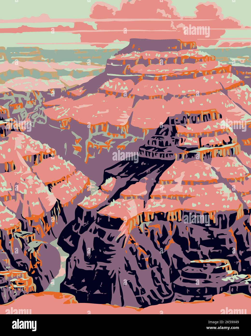 Grand Canyon clipart, illustration vector Stock Vector Image & Art - Alamy