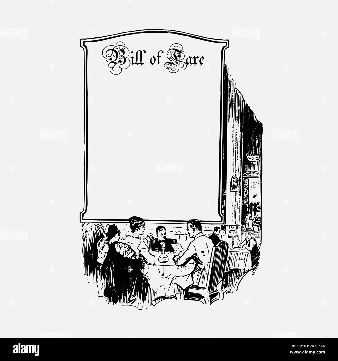 Vintage restaurant menu clipart, hand drawn vector Stock Vector Image ...