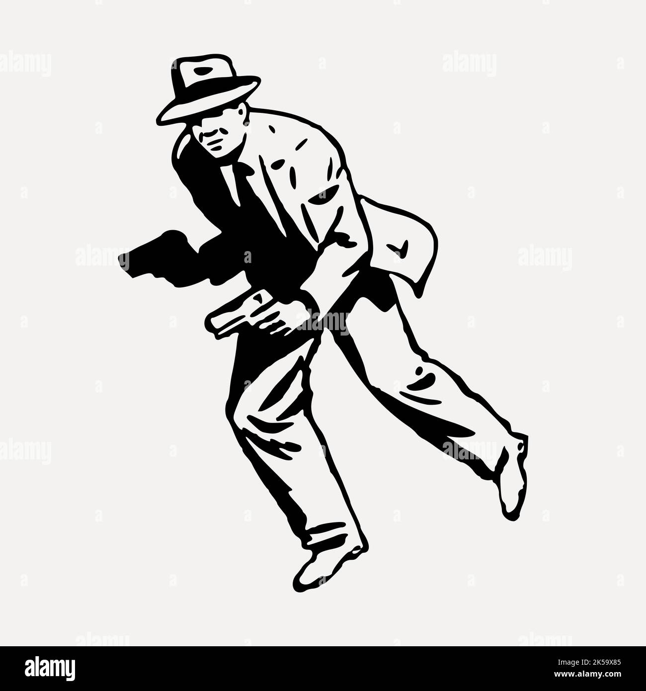 Gangster cartoon character clipart, vintage hand drawn vector Stock ...
