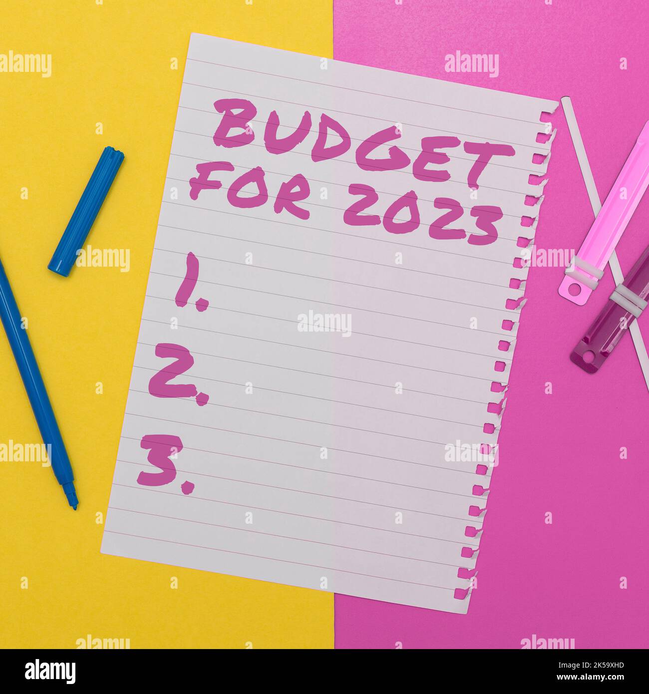 Conceptual caption Budget For 2023, Business overview An written ...