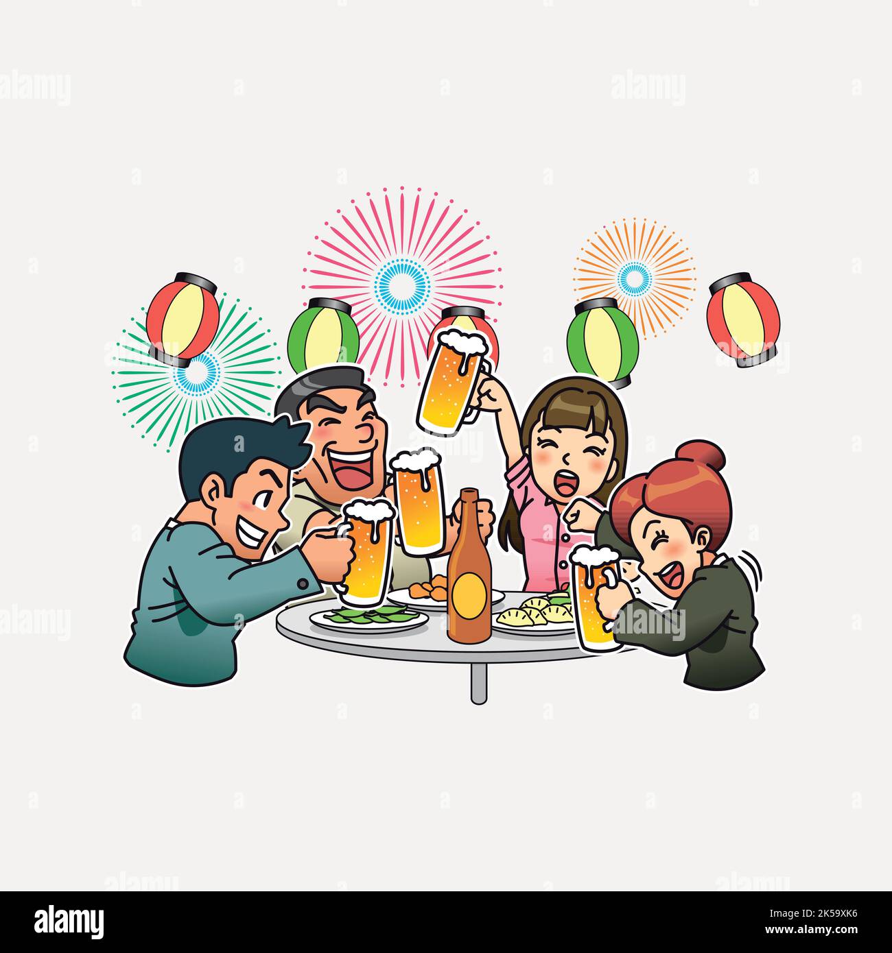 Beer party clipart, cartoon illustration vector Stock Vector Image ...