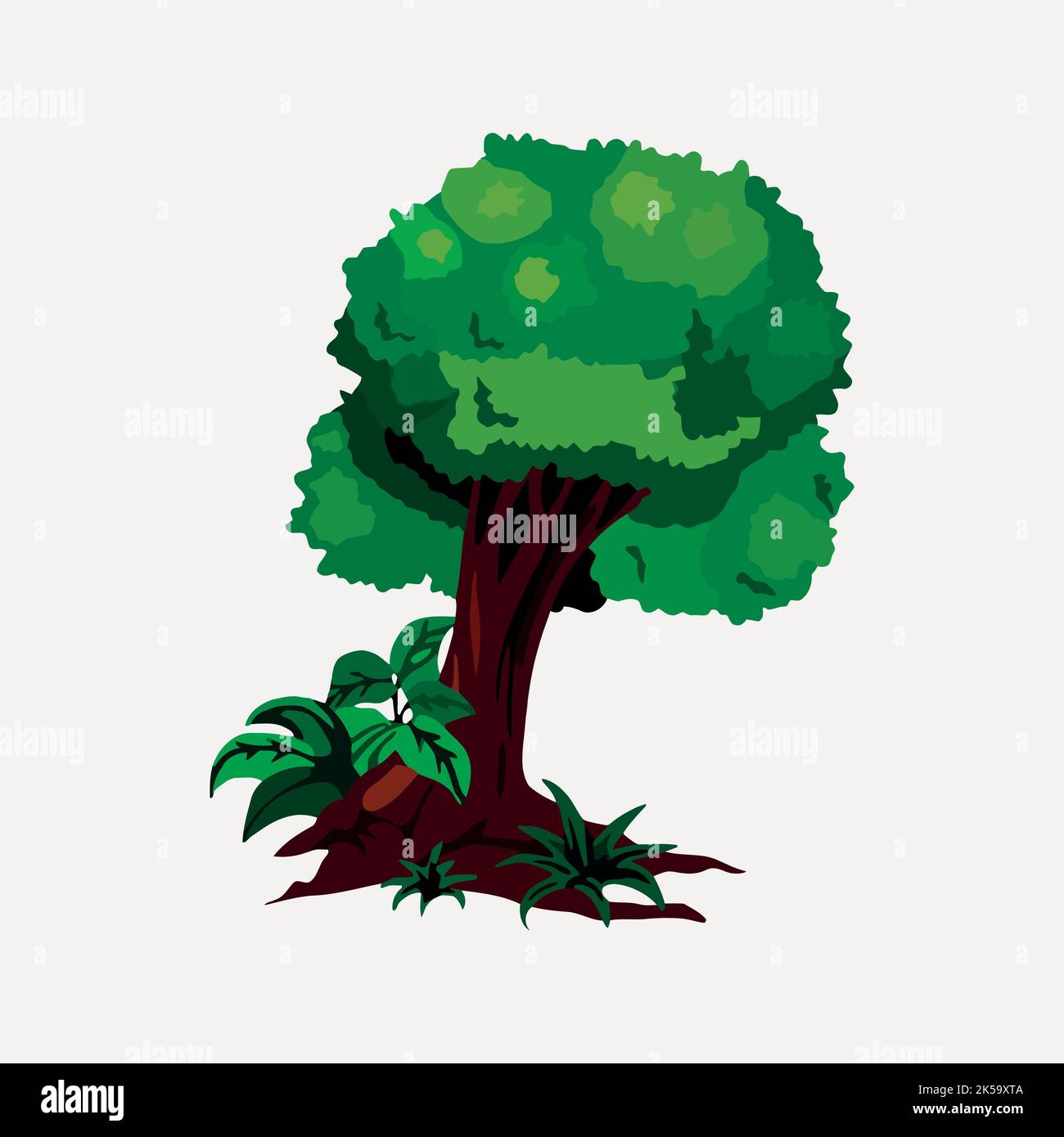 Lone tree clipart, botanical illustration vector Stock Vector Image ...