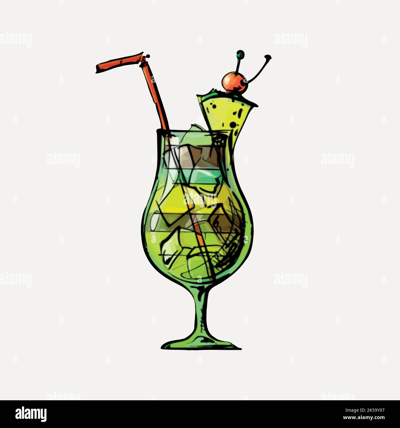 Cocktail Clipart Alcoholic Beverage Illustration Vector Stock Vector