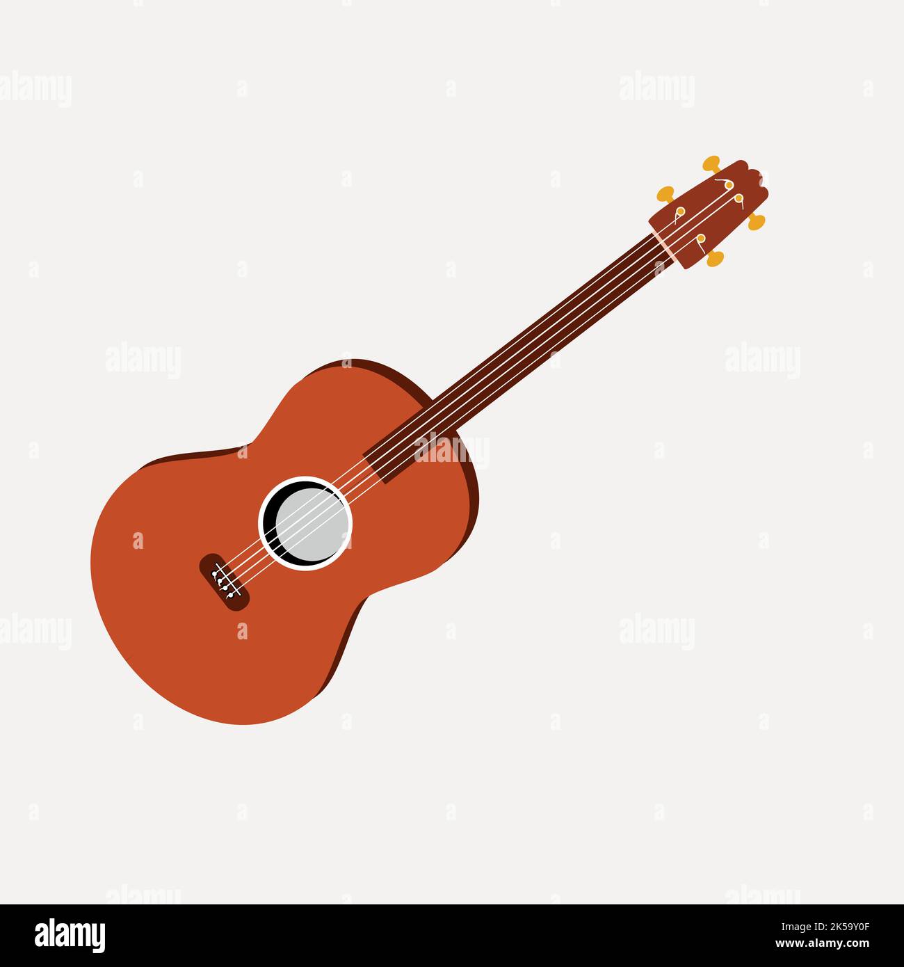 Acoustic guitar clipart, musical instrument illustration vector Stock ...