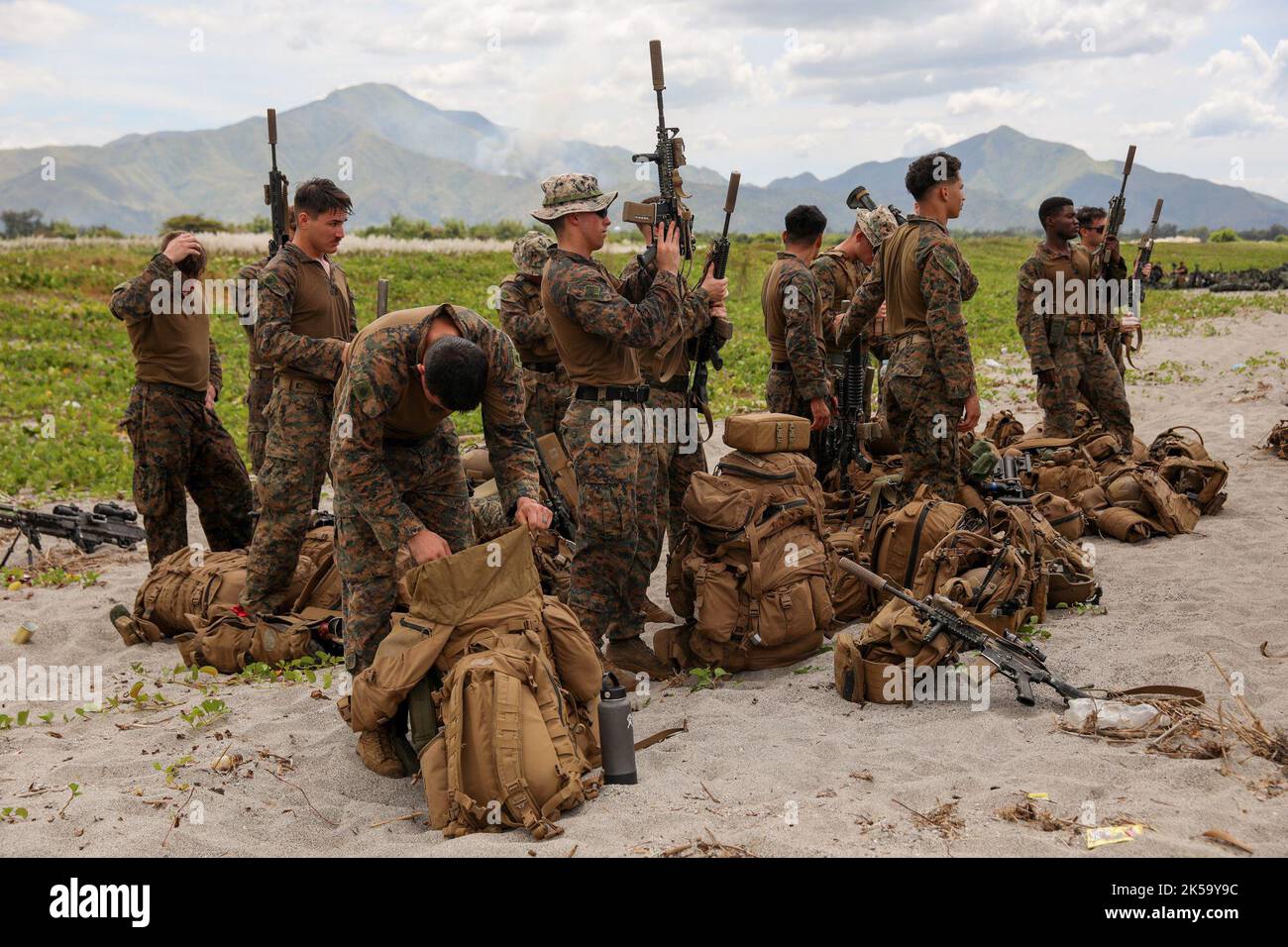 October 7, 2022: US marines disembark on a beach landing during a joint ...
