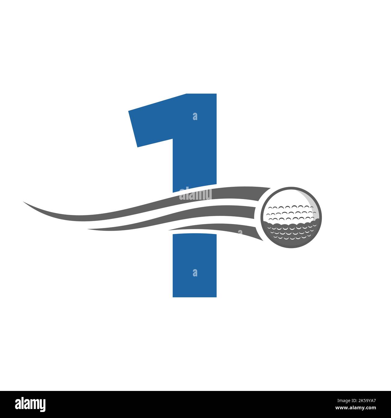 Letter 1 Golf Logo Symbol. Hockey Design Based Alphabet Vector Template ...