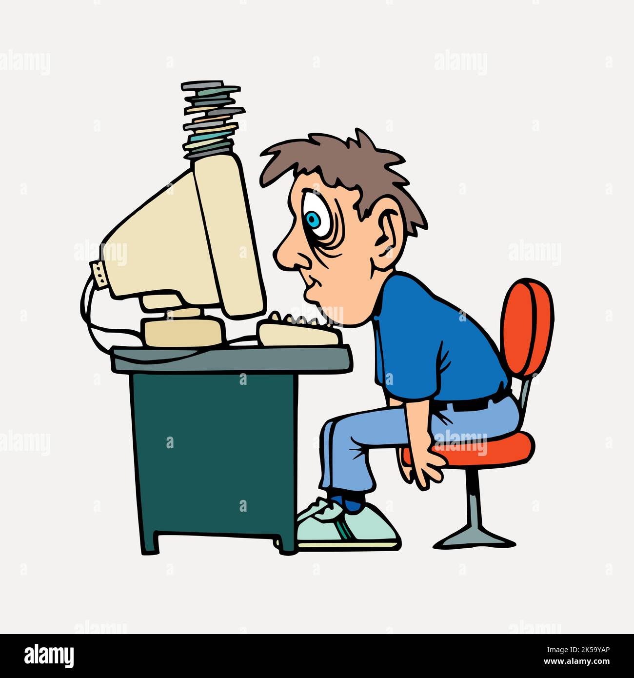 Tired employee clipart vector Stock Vector Image & Art - Alamy