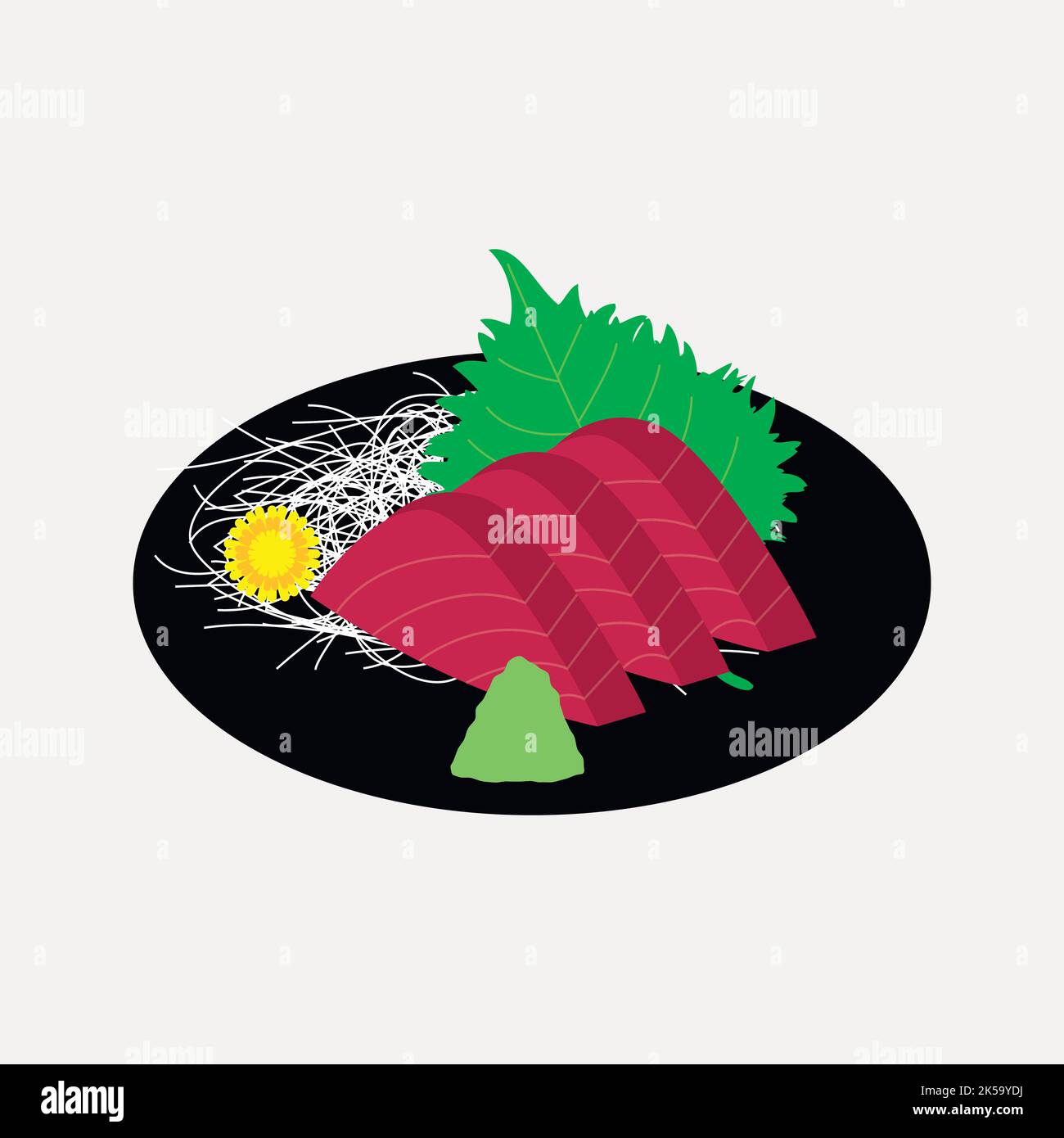 Tuna sashimi sushi clipart, Japanese food illustration vector Stock ...